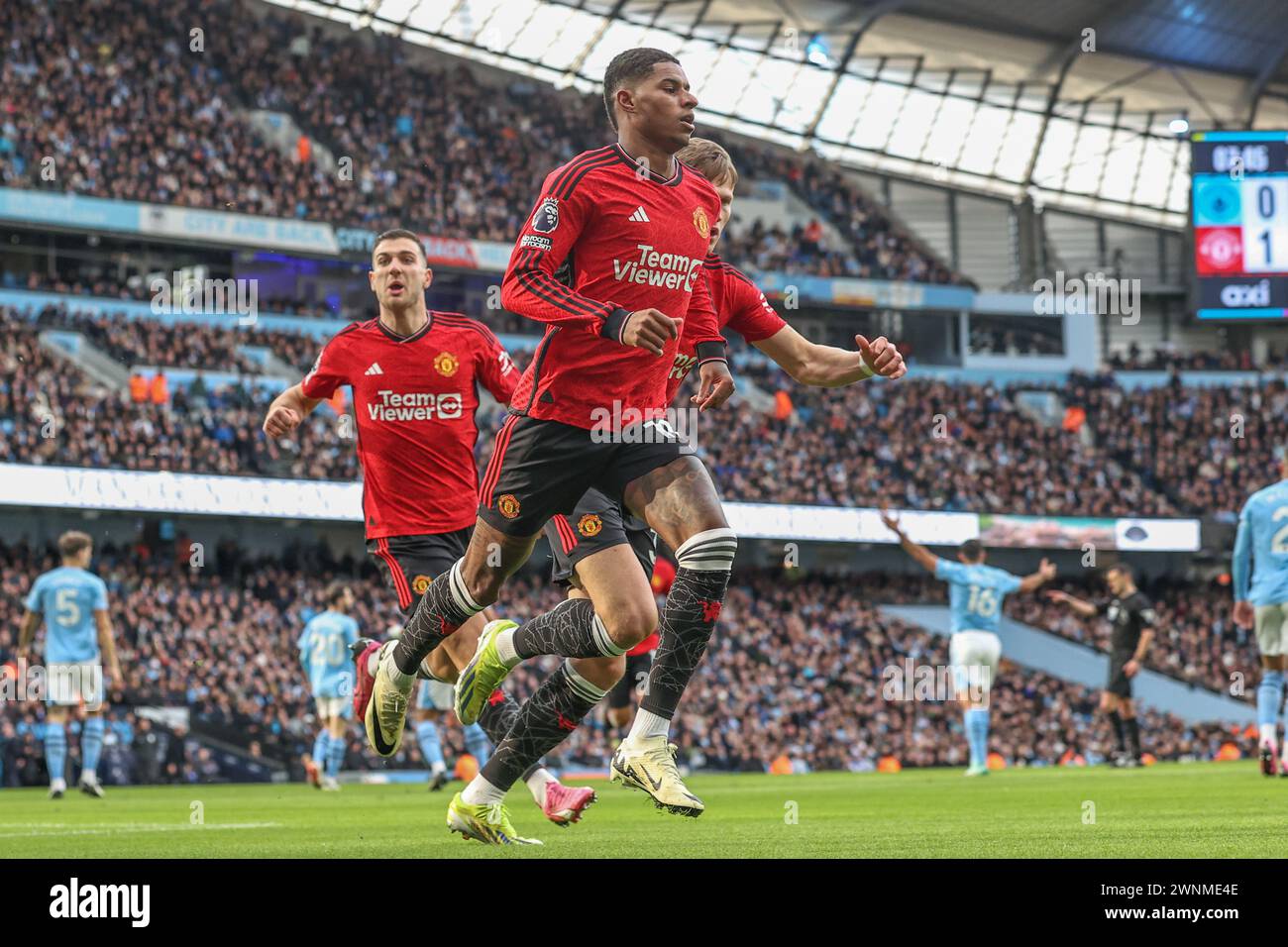 Manchester, UK. 03rd Mar, 2024. Marcus Rashford of Manchester United ...
