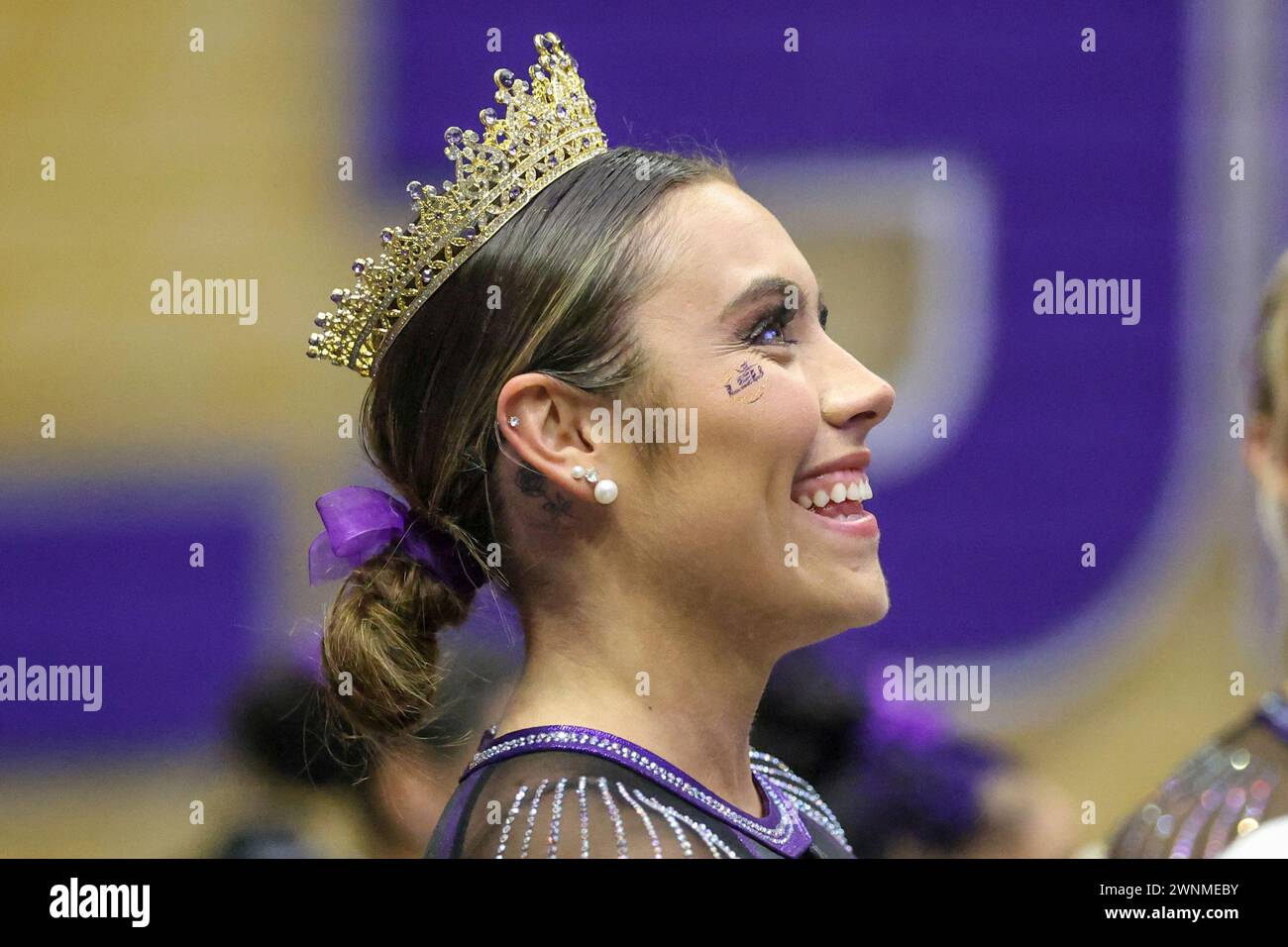 March 01, 2024: LSU's Alexis Jeffrey smiles after getting the stick ...