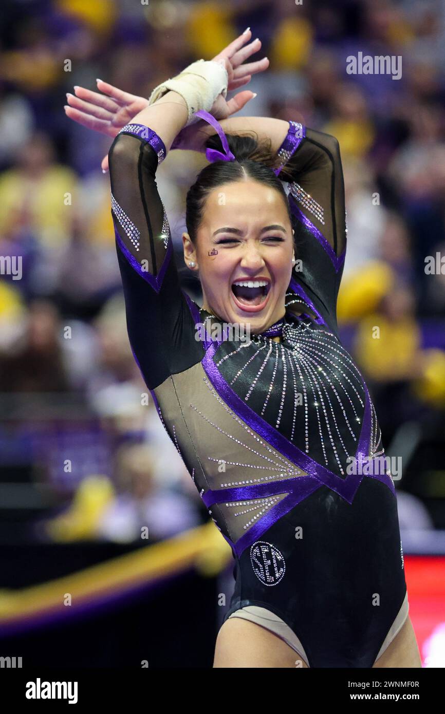 Baton Rouge, LA, USA. 01st Mar, 2024. LSU's Aleah Finnegan competes on ...