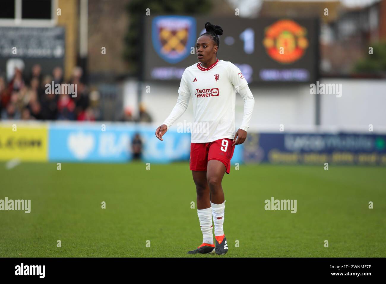 London, England. 3 March, 2024. Melvine Malard of Manchester United in ...