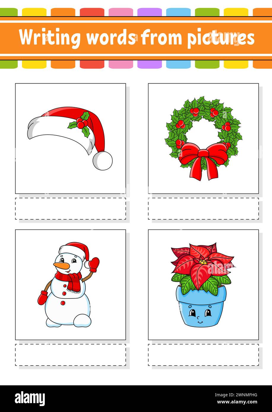 Writing words from pictures. Learn English words. Education developing ...