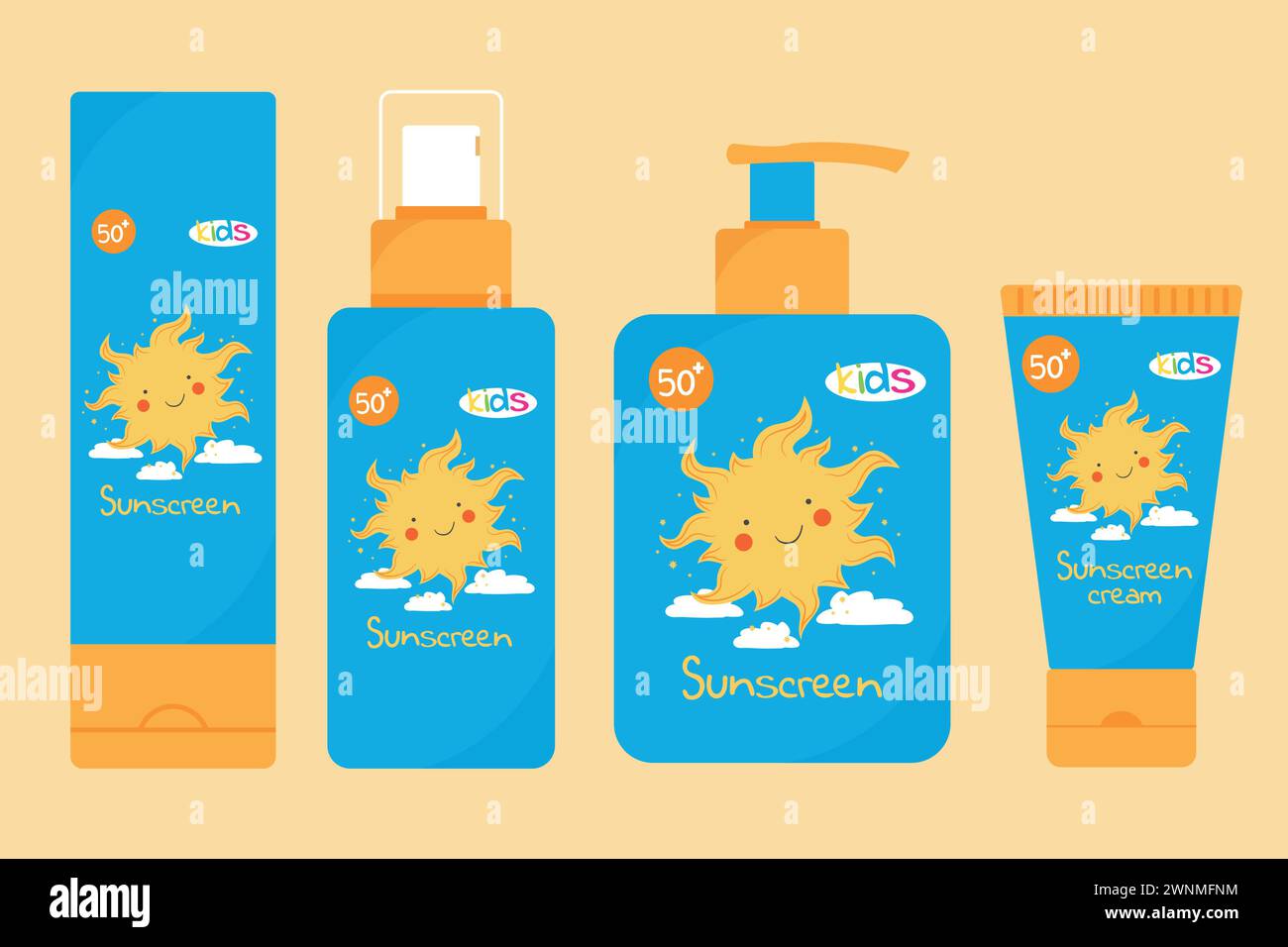 Sunscreen set collection hi-res stock photography and images - Alamy