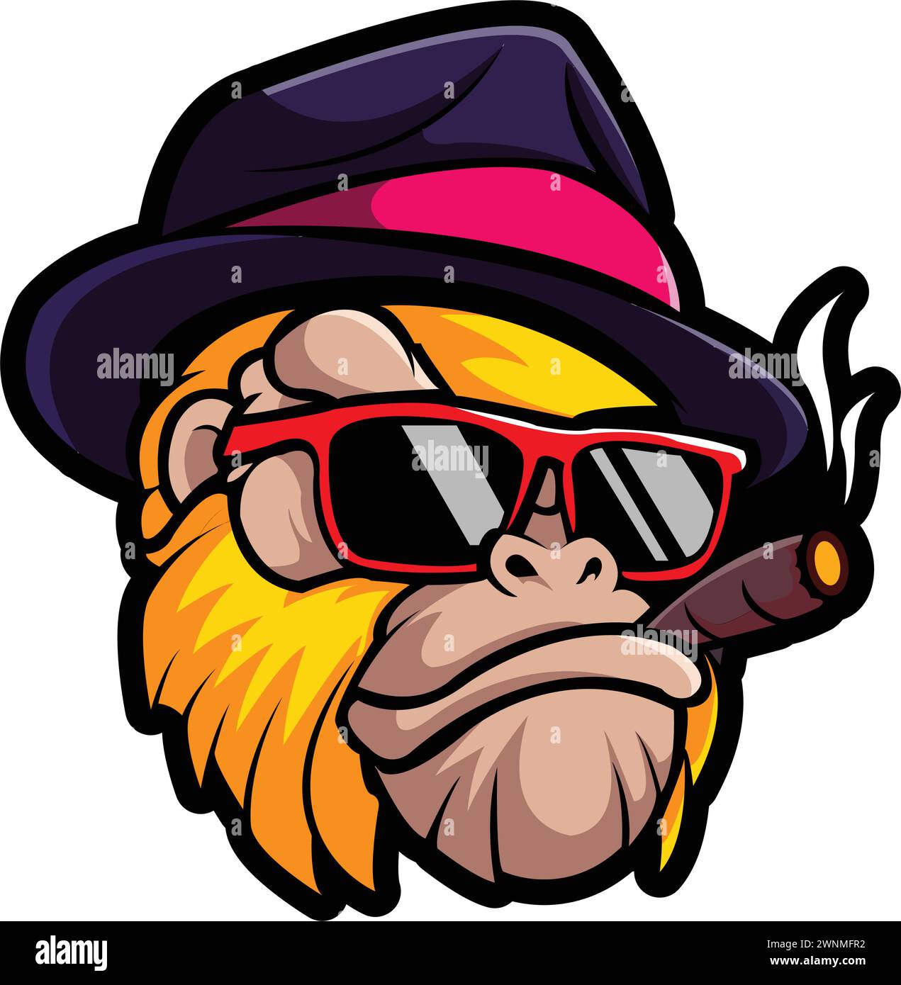 Money smoking mascot Esport logo design illustration vector Monkey ... Money smoking mascot Esport logo design illustration vector Monkey ...