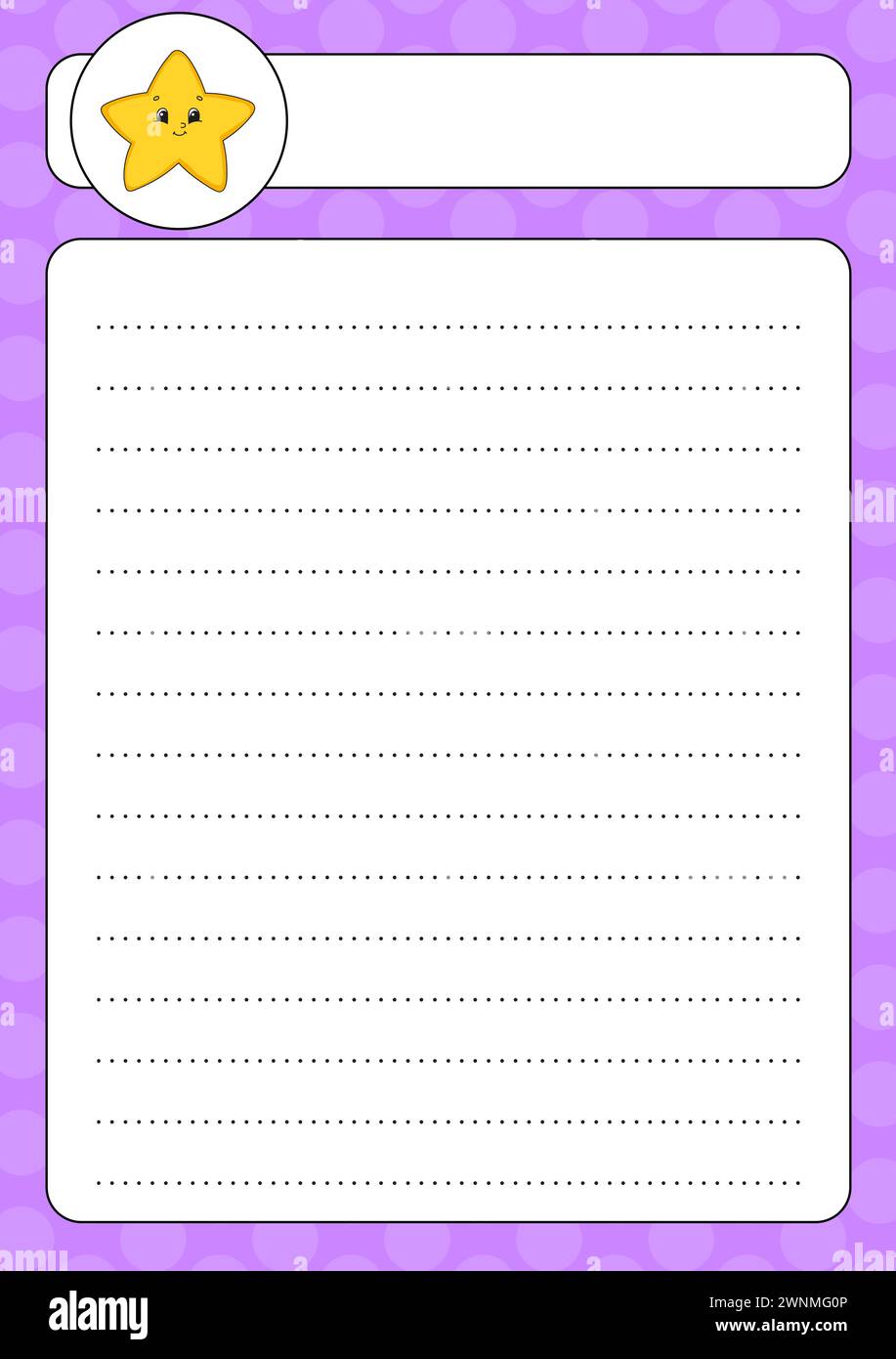 Lined sheet template. Handwriting paper. For diary, planner, checklist ...