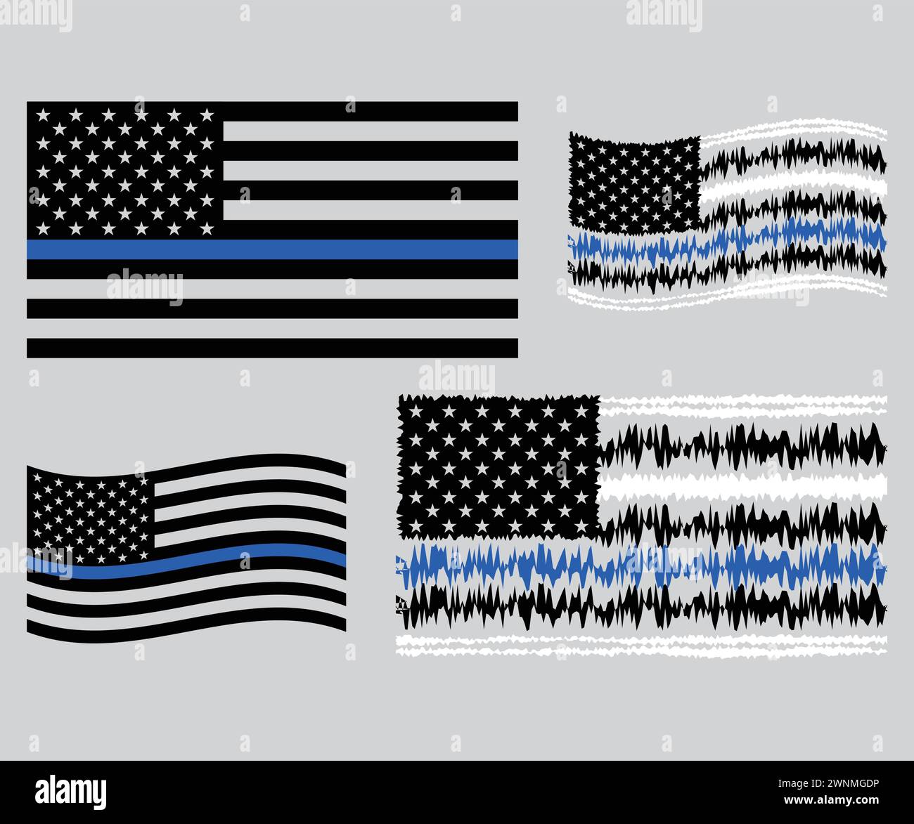 Thin blue line flag hi-res stock photography and images - Alamy