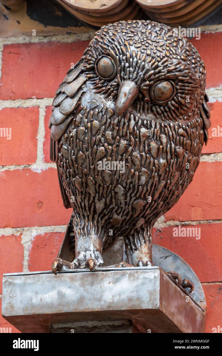 The statue of an owl on the trail of statues in Prescot, home of the ...