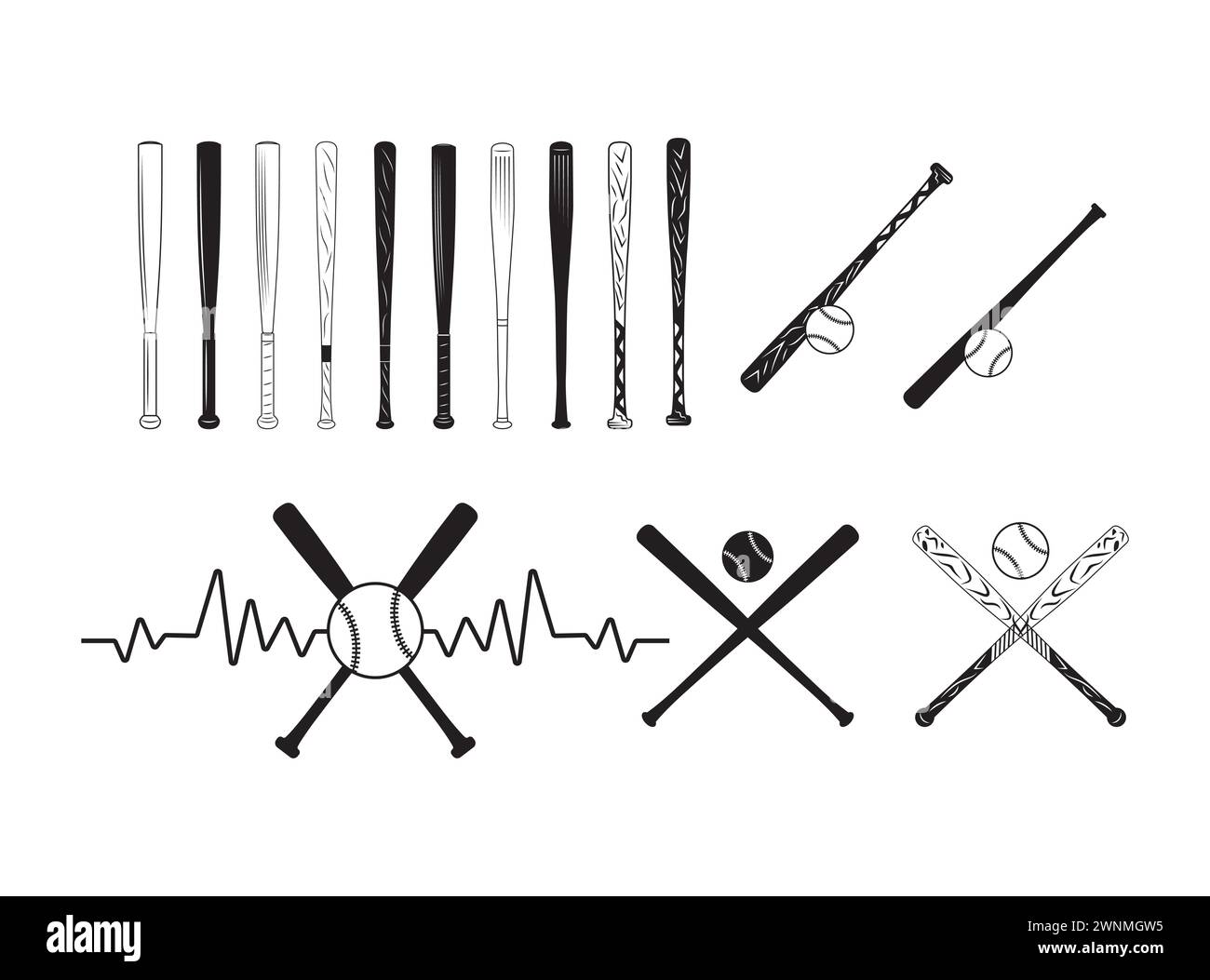 Baseball Bat Vector Baseball Bat Baseball Bat Baseball Svg Bundle Sports Baseball Clipart