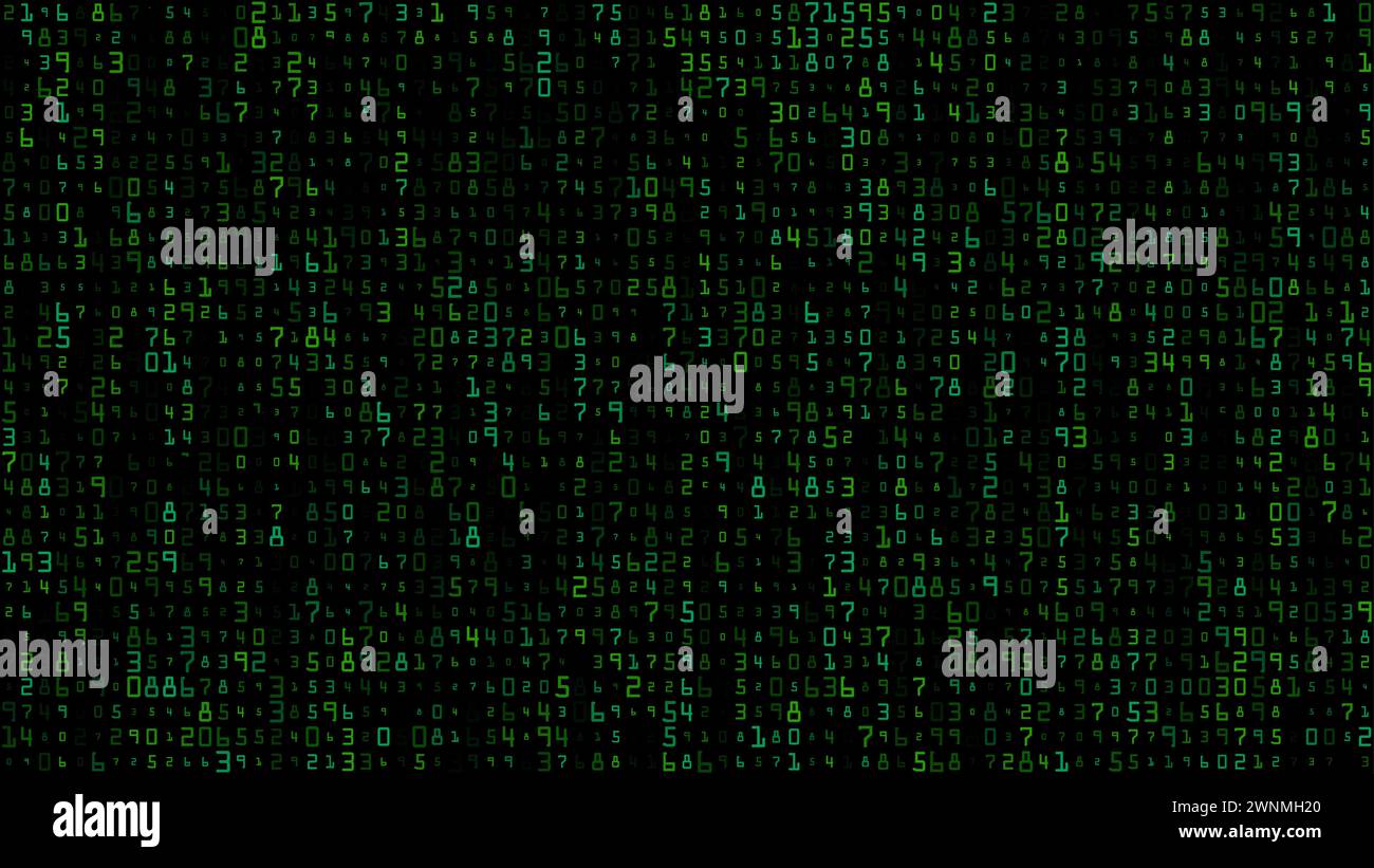 The matrix. A background with a chaotic arrangement of numbers. Technological cyberspace ...