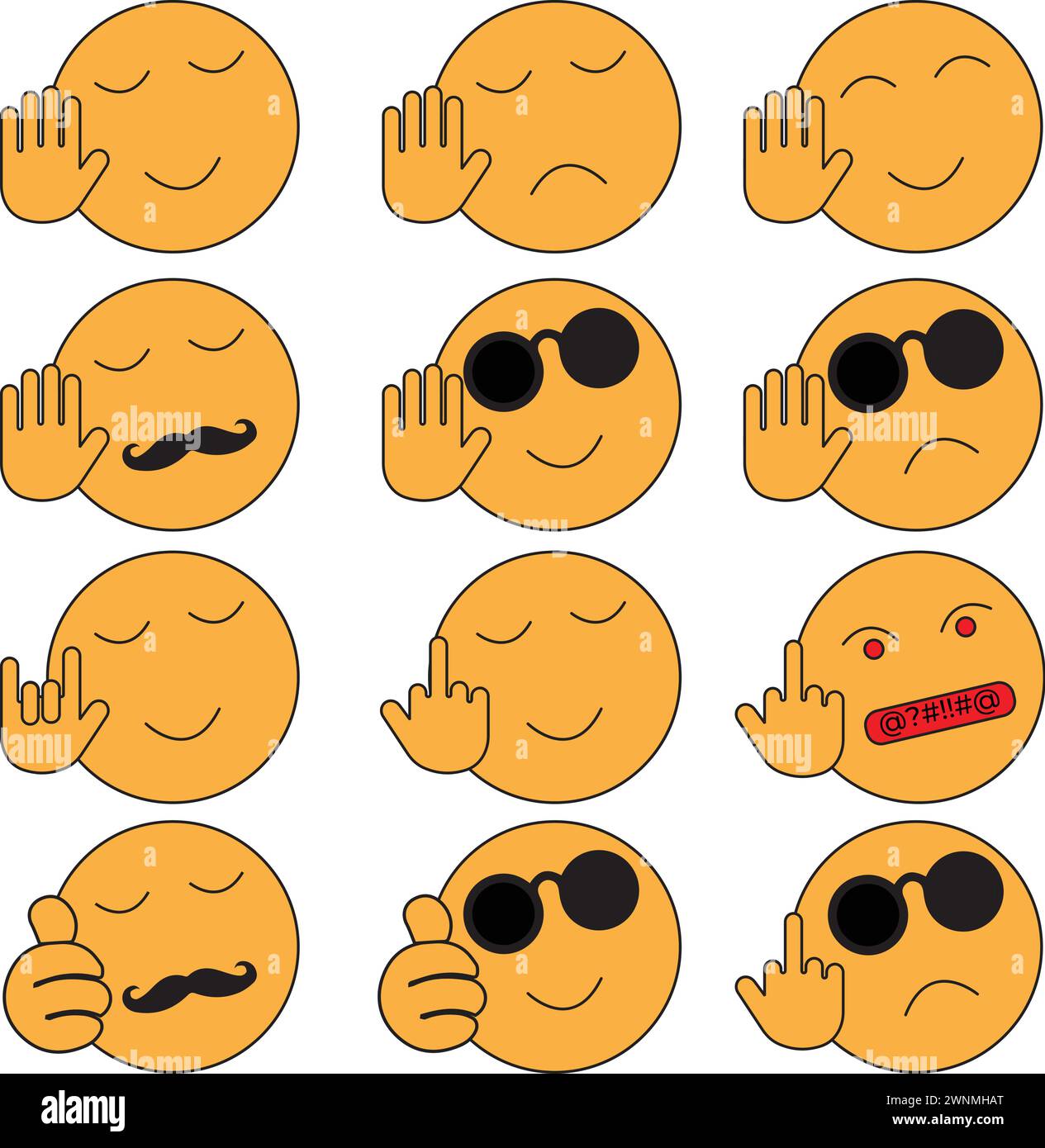 Smile in different mood vector illustration Stock Vector Image & Art ...