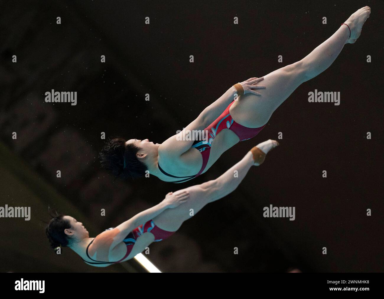 Chen Yiwen and Chang Yani of China compete during the women's 3m ... Chen Yiwen and Chang Yani of China compete during the women's 3m ...
