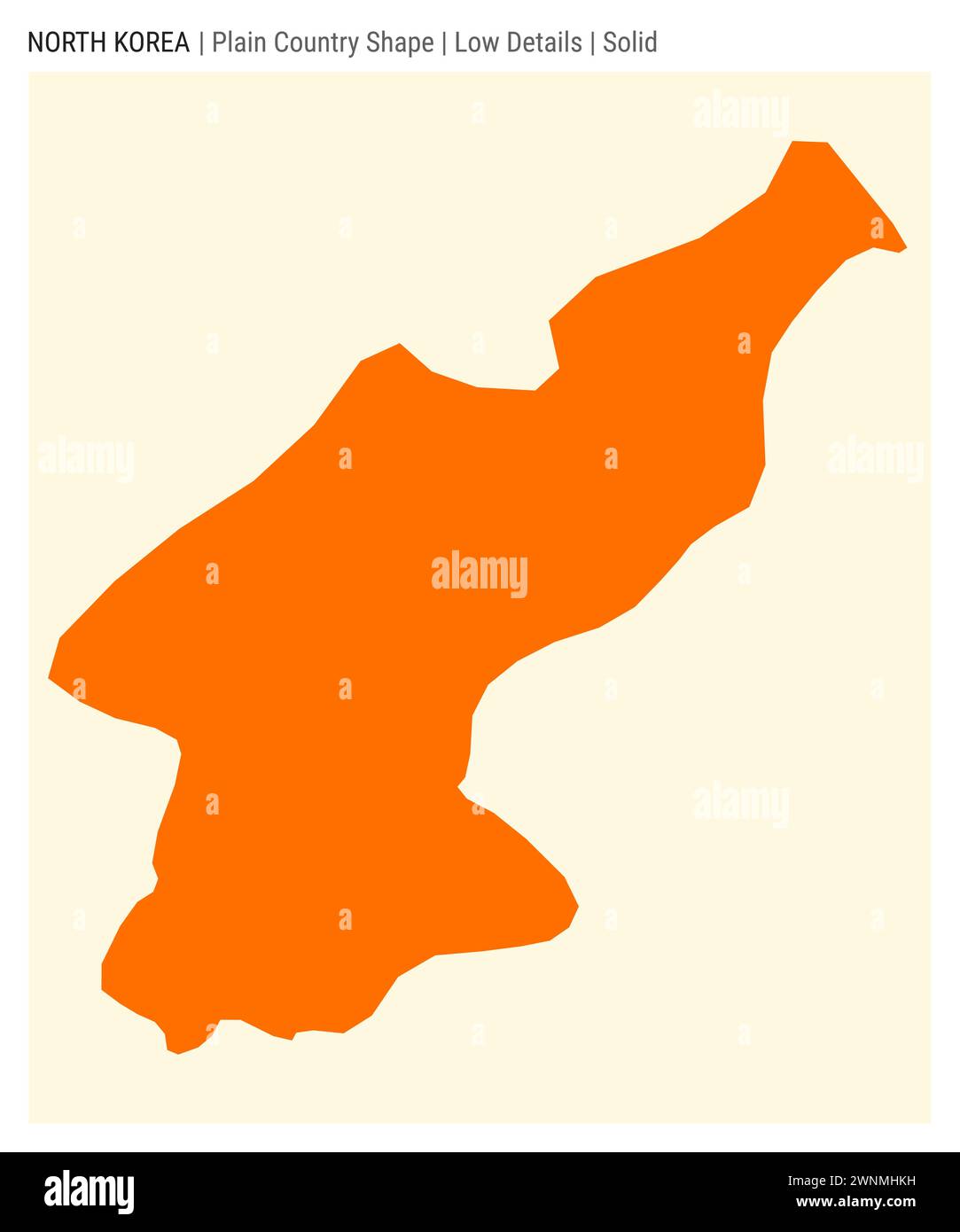North Korea plain country map. Low details. Solid style. Shape of North ...