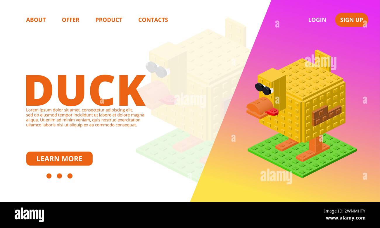 Web template with a duck. Vector Stock Vector Image & Art - Alamy