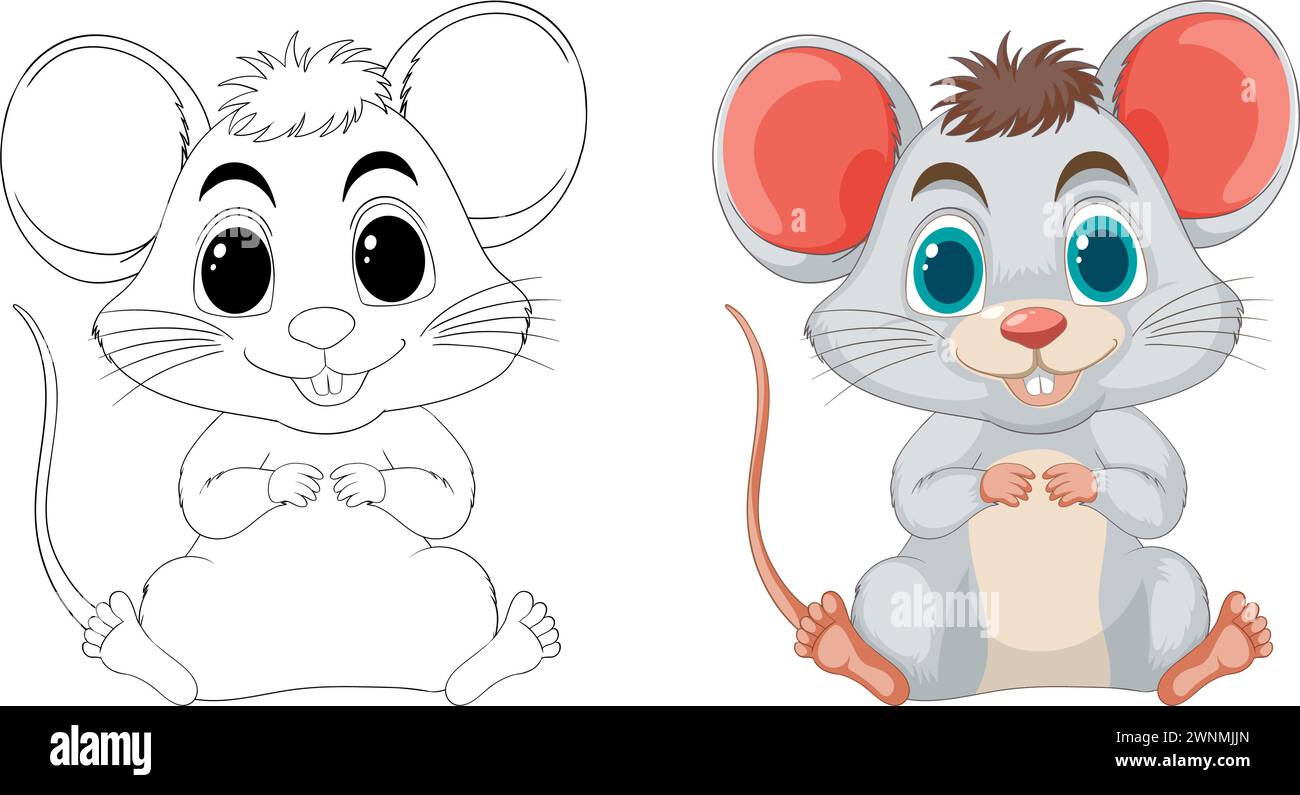Two mice drawing Stock Vector Images - Alamy