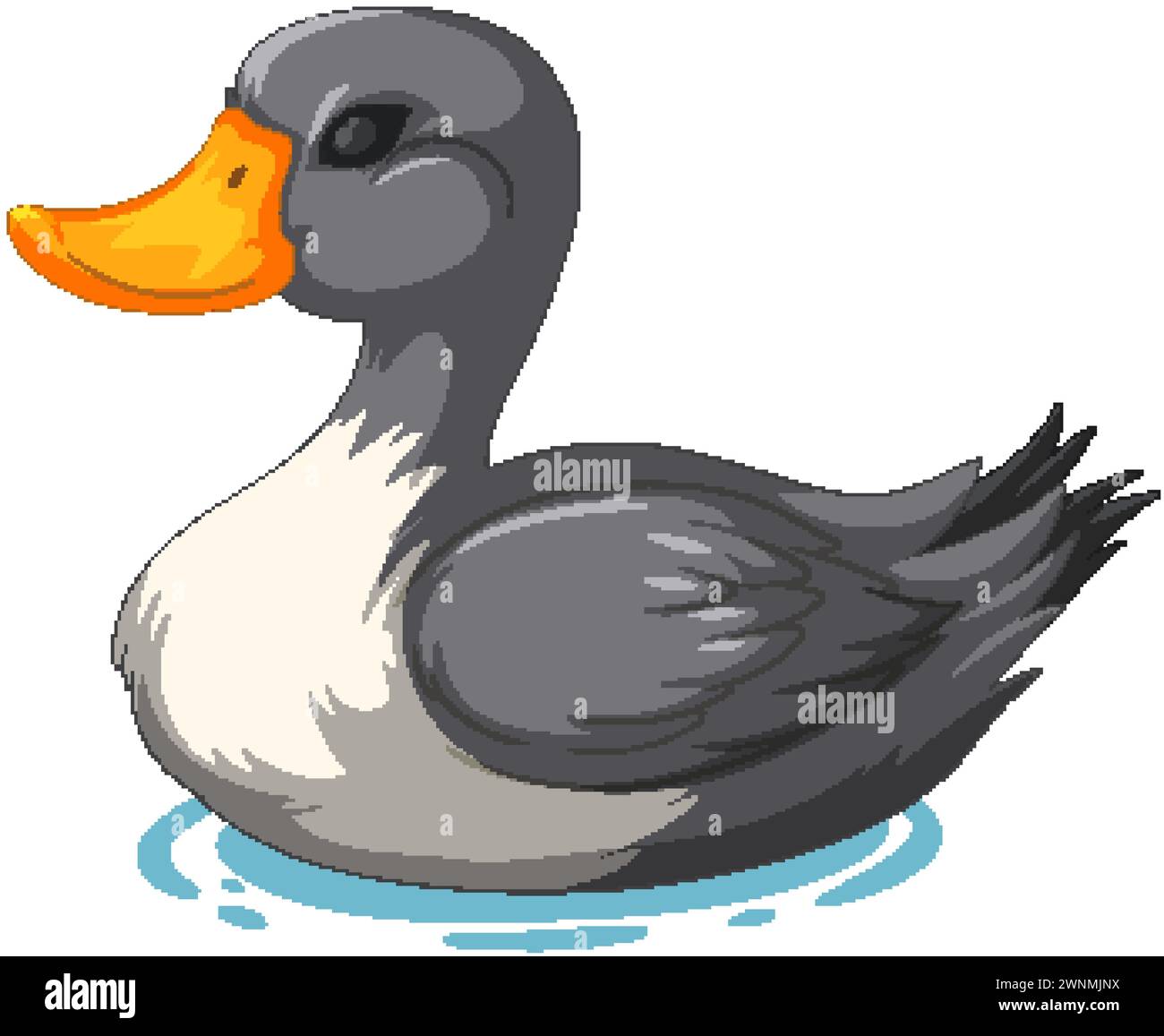 Vector illustration of a cute duck swimming Stock Vector Image & Art ...