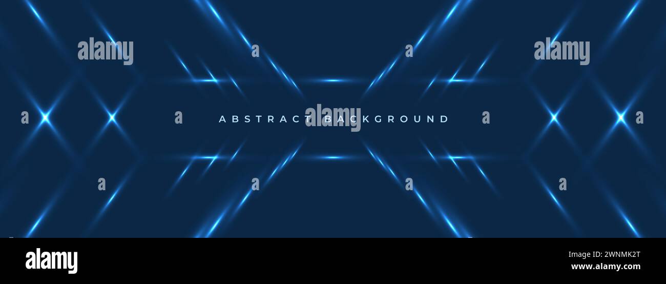 Dark blue wide abstract horizontal technology banner background with ...