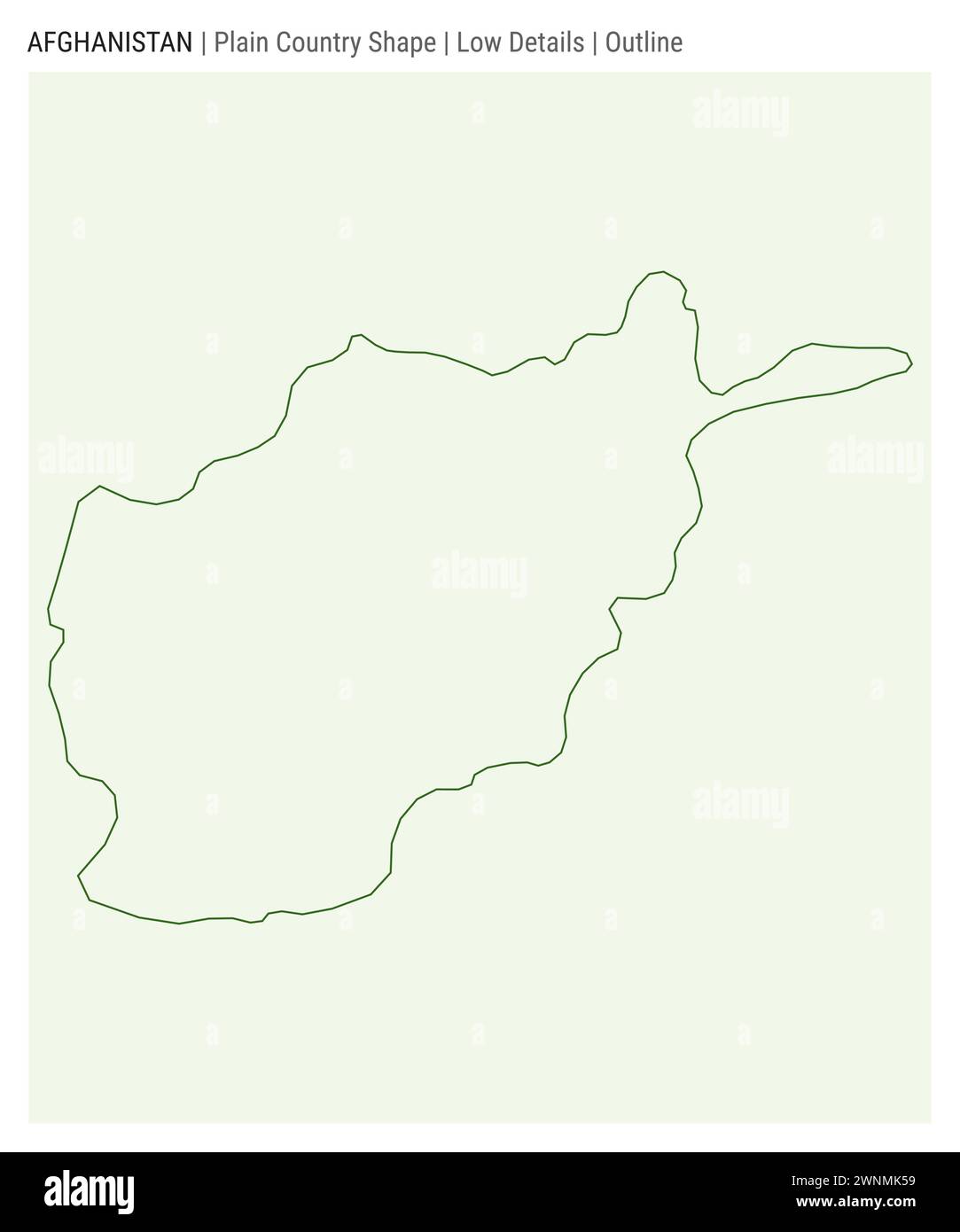Afghanistan plain country map. Low details. Outline style. Shape of ...