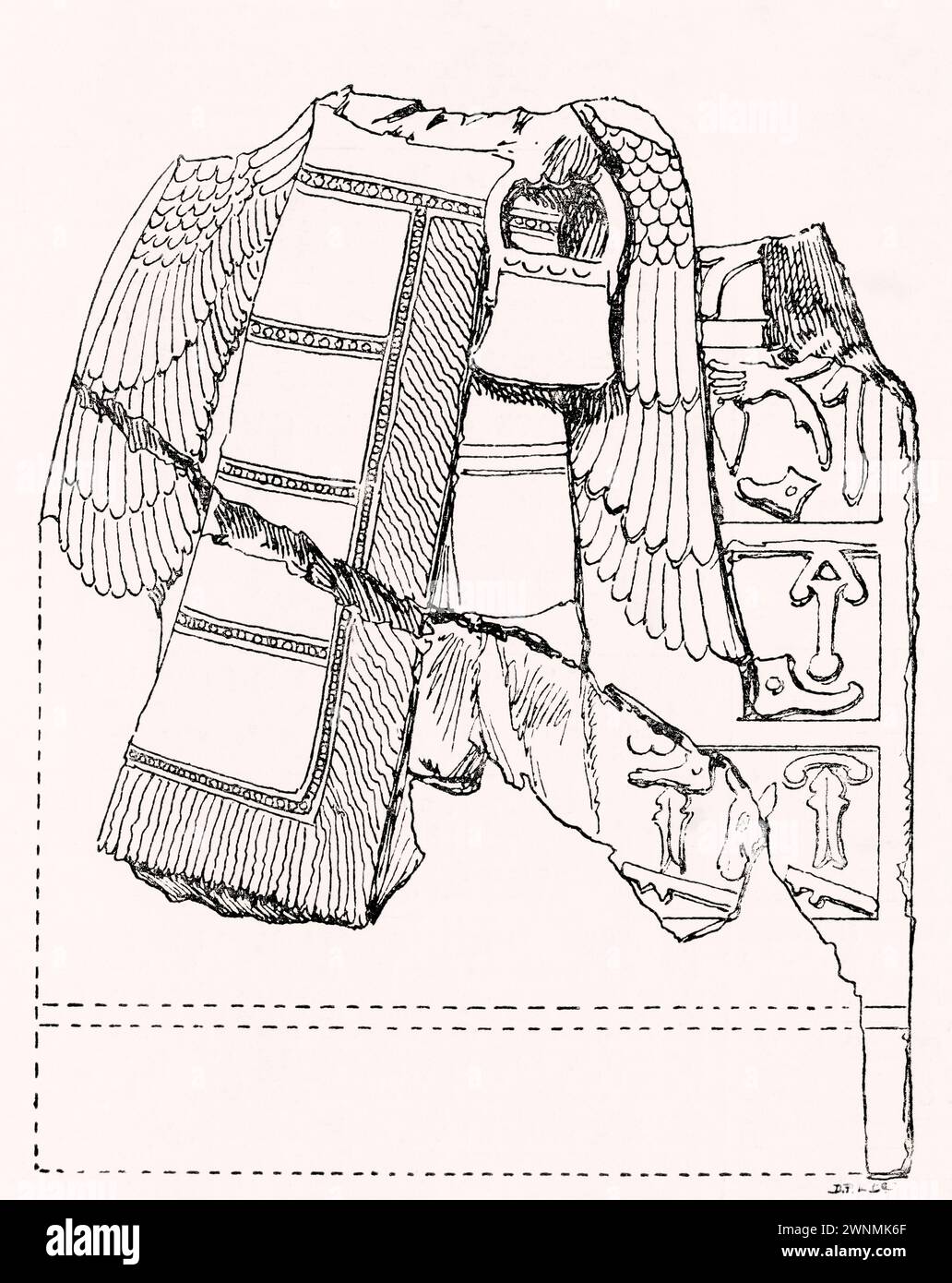 Diagram of a fragment of a Hittite sculpture discovered in Carchemish ...