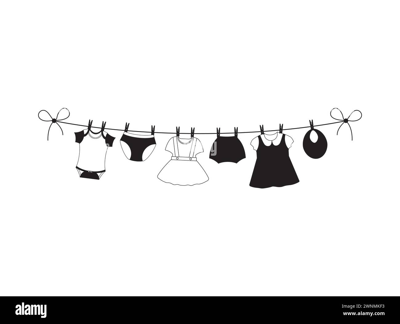 Clothesline Vector, Line of Clothes, women Clothesline, Clothesline ...