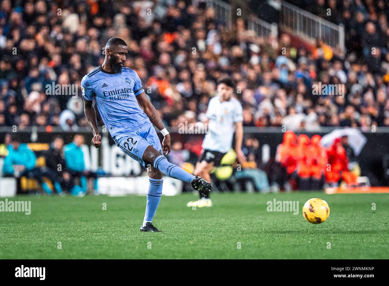 Antonio Rudiger of Real Madrid during the Spanish championship Liga ...