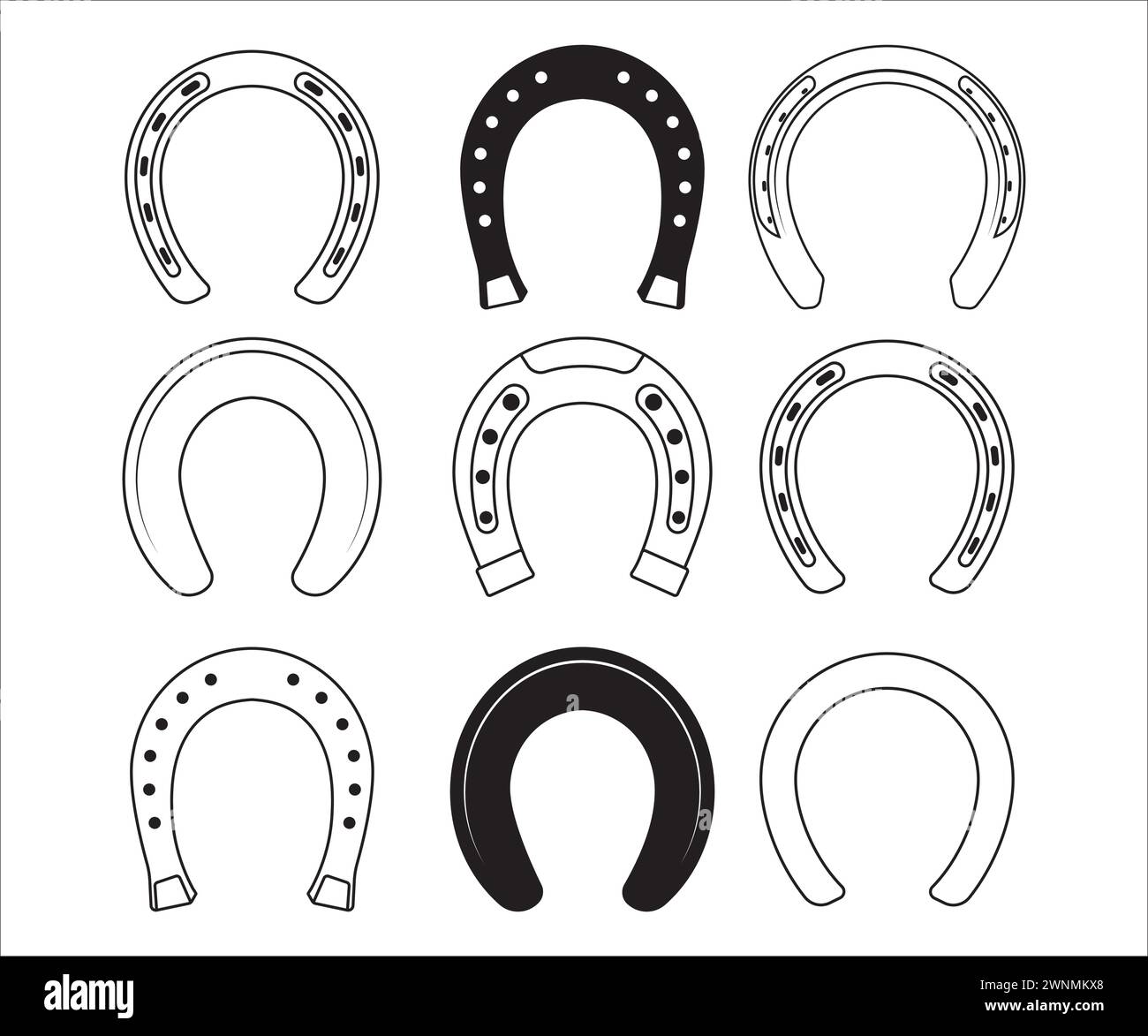 Horseshoe Vector, Horseshoe Outline, Horseshoe Vector, Horseshoe ...