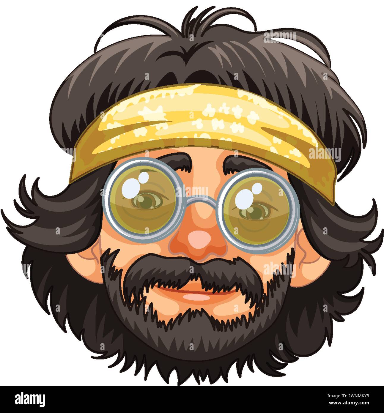 Cartoon scientist with oversized glasses and headband Stock Vector ...