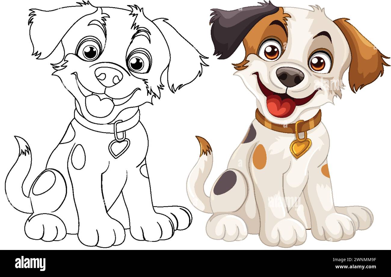 Two cartoon dogs with happy expressions Stock Vector Image & Art - Alamy