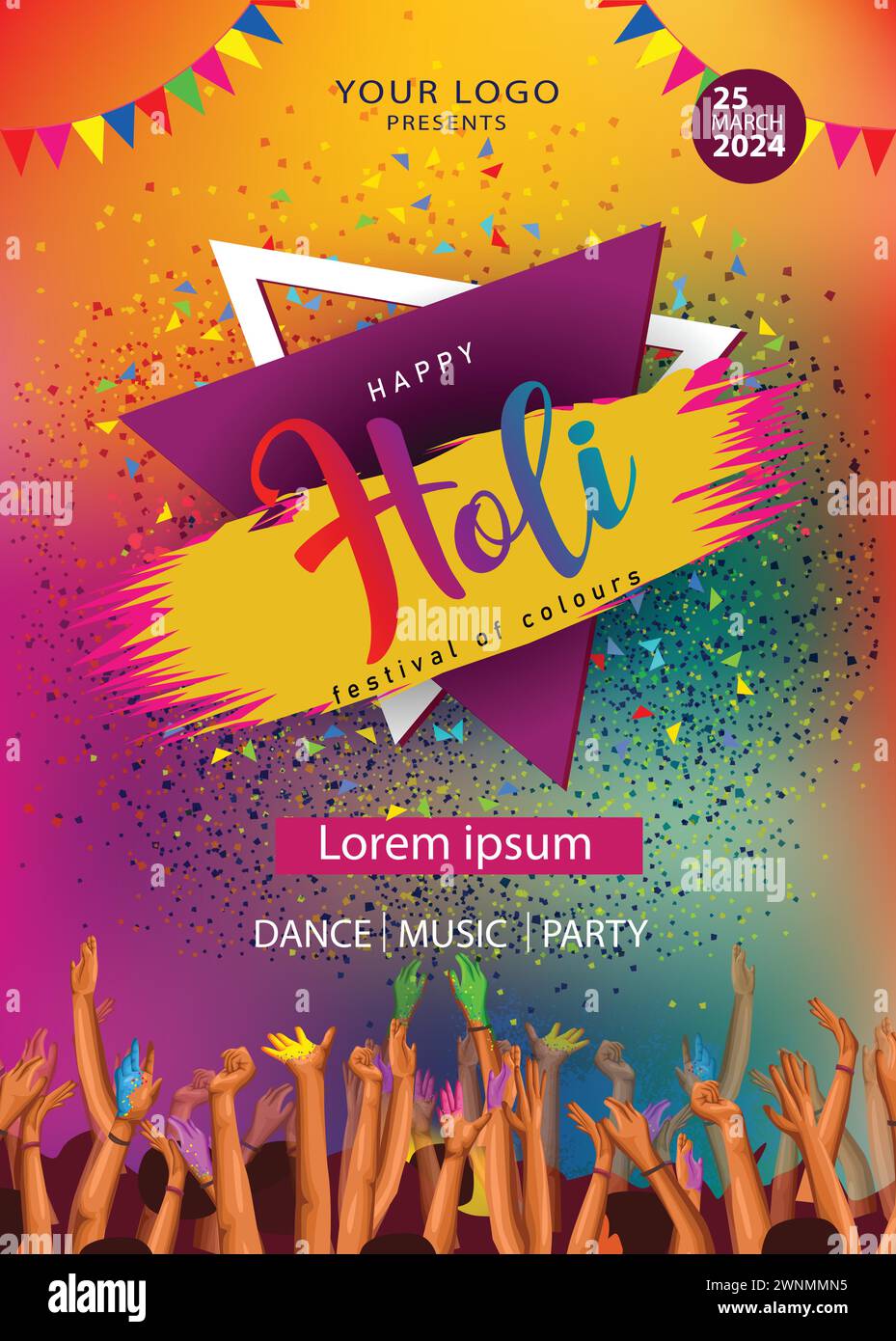 Asian holi festival 2024 Stock Vector Images - Alamy