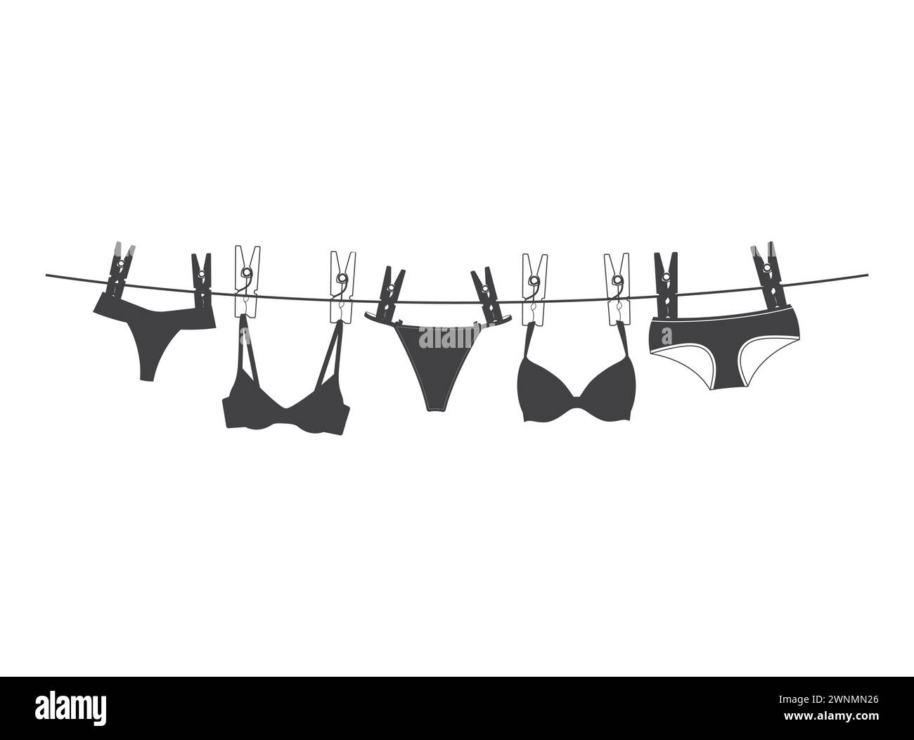 Clothesline Vector, Line of Clothes, women Clothesline, Clothesline ...