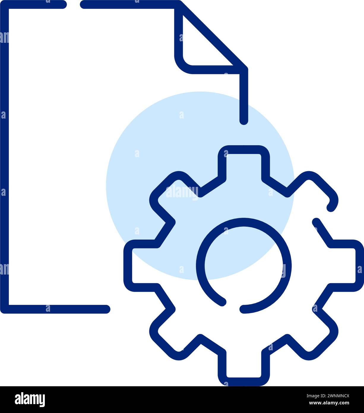 File configuration and document settings. File symbol and cogwheel. Pixel perfect, editable ...