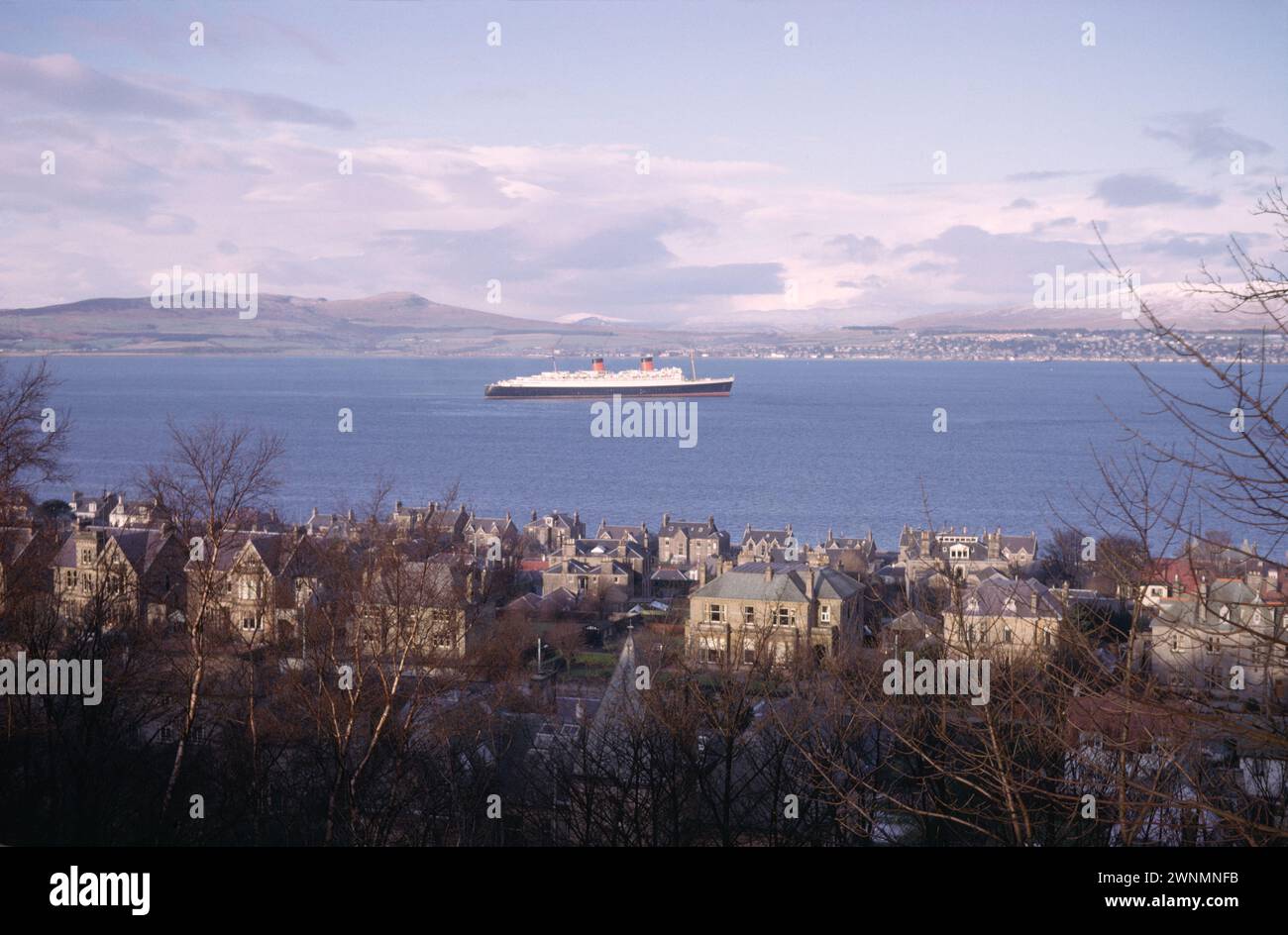 RMS Queen Elizabeth, Firth of Clyde, photographed from Gourock ...