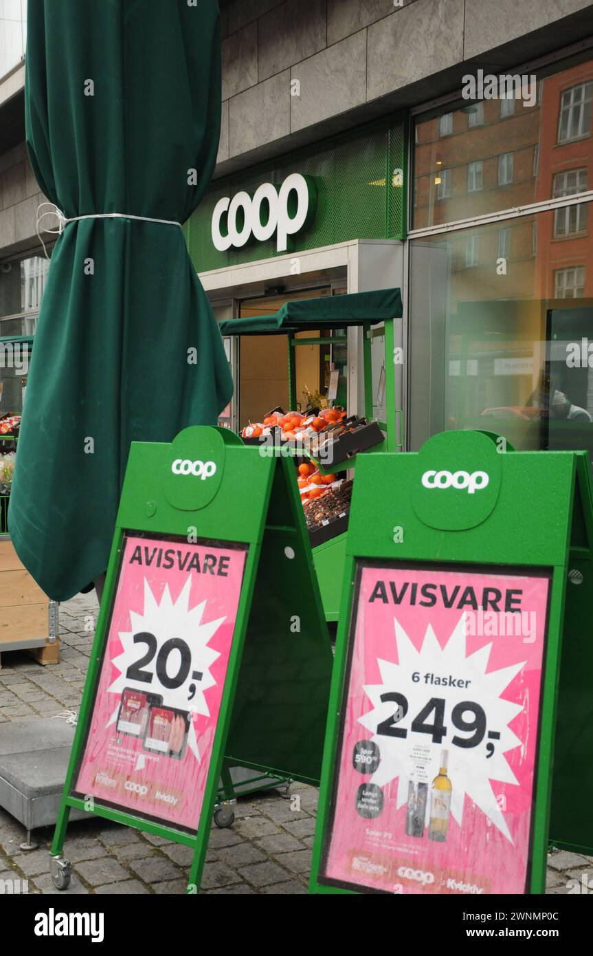 Copenhagen, Denmark /03 March 2024/.Coop chain food store in danish ...
