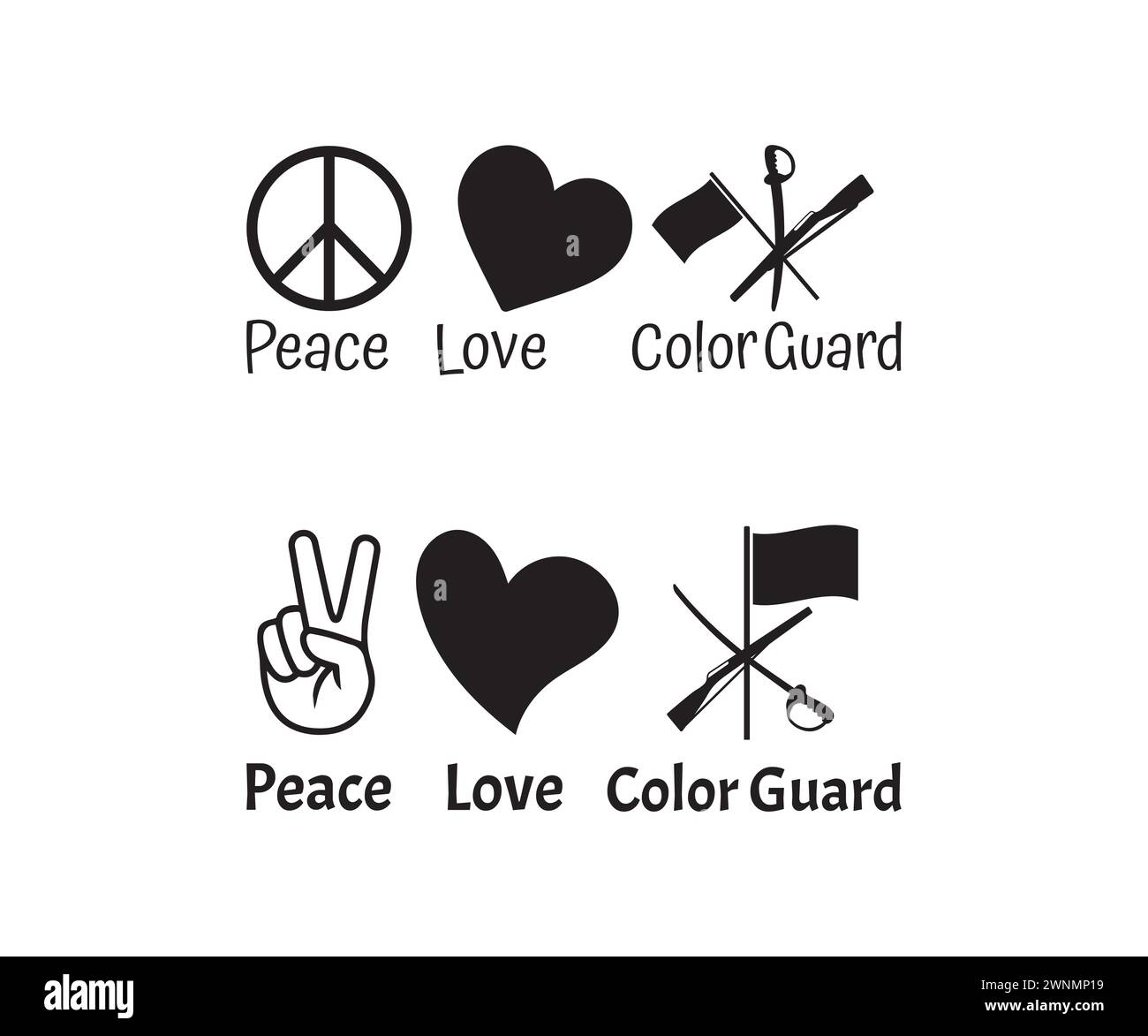 Color Guard Vector, Peace Love Color Guard, Marching Band Clipart ...