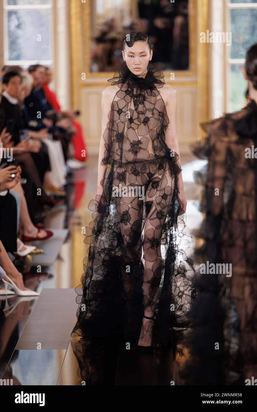 A model wears a creation as part of the Valentino Fall/Winter 2024-2025 ...