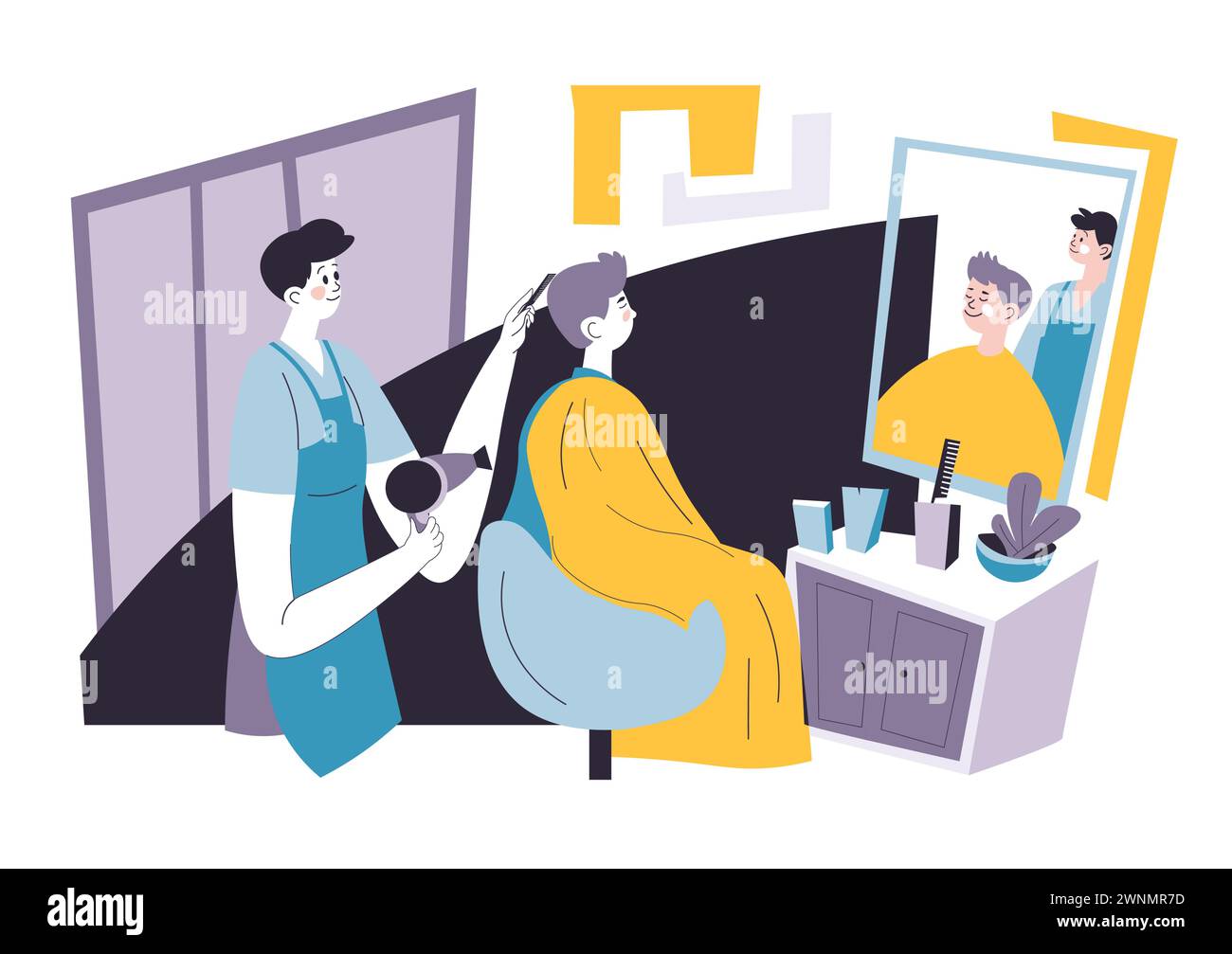 Male hairstyle in salon man Stock Vector Images - Alamy