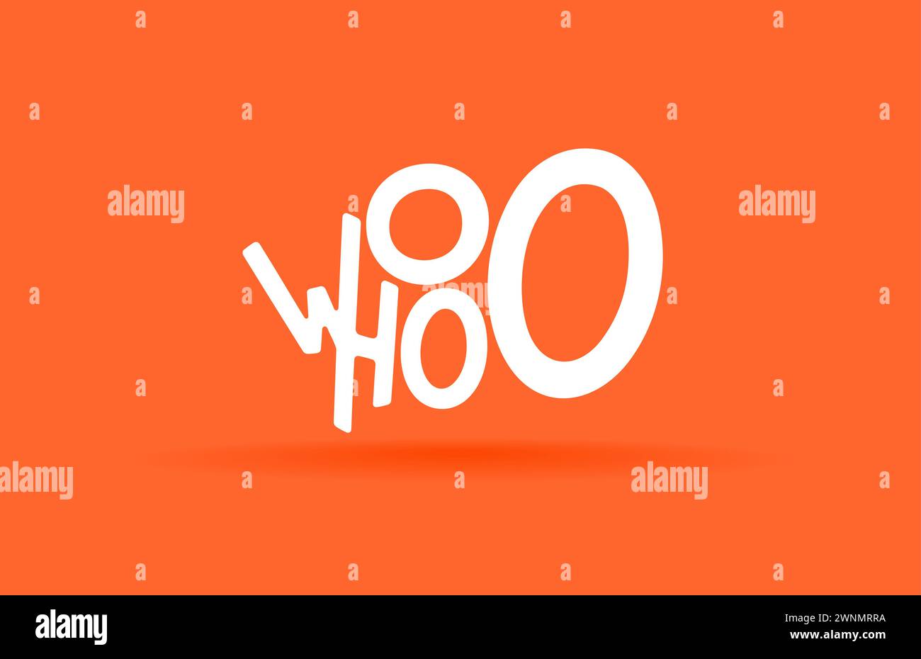 Cool Lettering The Word Woo Hoo Stylized Whoop Fun Handwritten Label Design Ready Vector