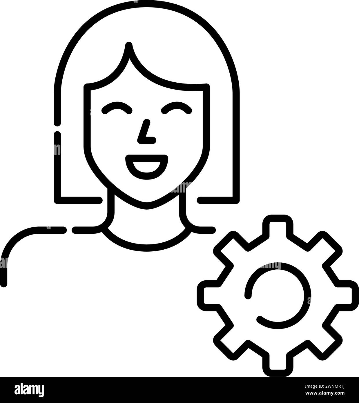 Female Avatar And Cogwheel Efficient And Precisely Targeted Customization Pixel Perfect