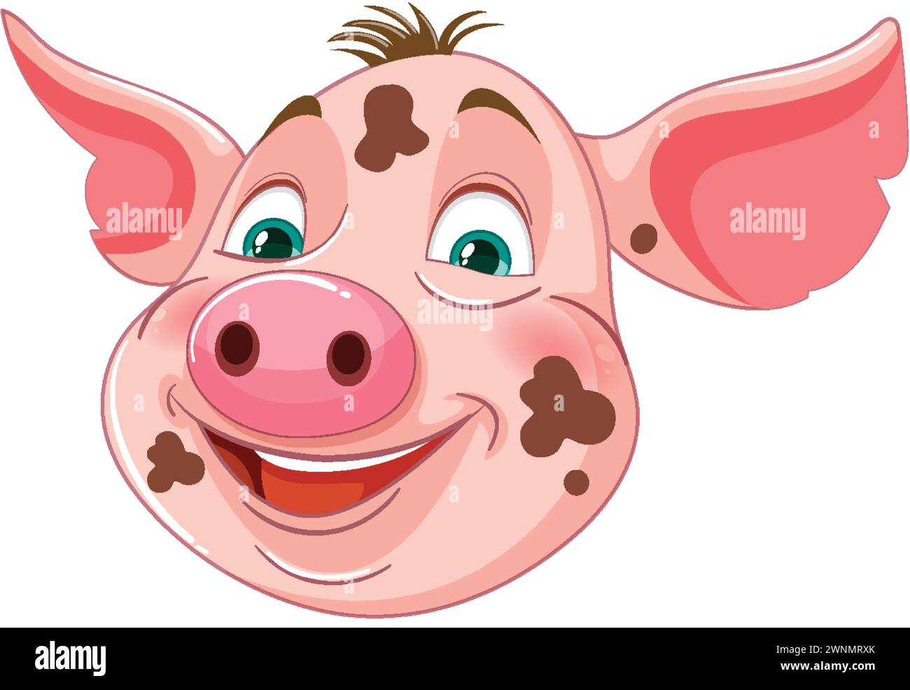 Vector graphic of a happy, smiling pig face Stock Vector Image & Art ...
