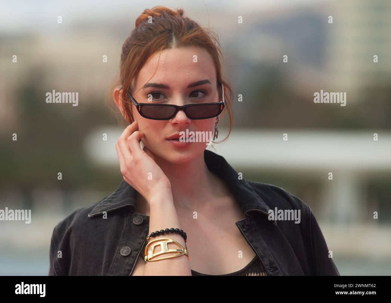 Malaga, Spain. 03rd Mar, 2024. Spanish actress Aria Bedmar poses during ...