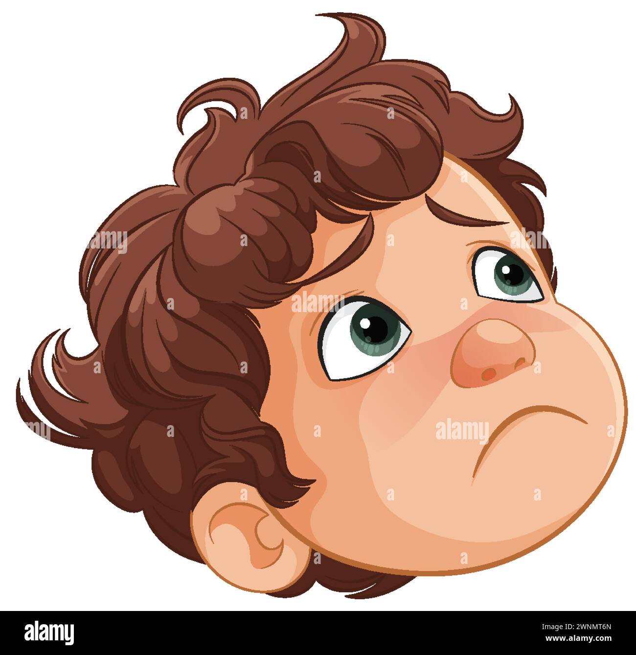 Vector illustration of a boy with a concerned look Stock Vector Image & Art - Alamy