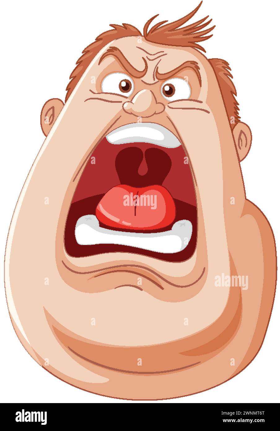 Cartoon of a man yelling with a furious expression Stock Vector Image ...