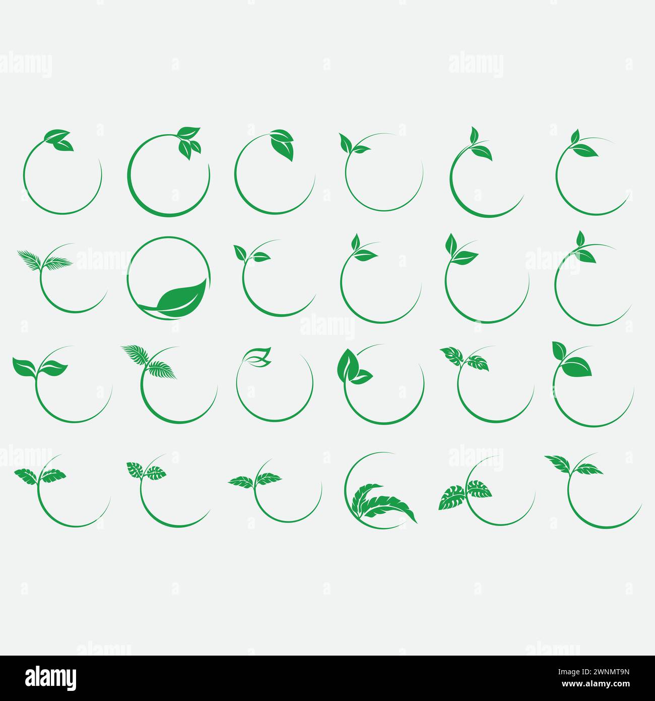 vector image illustration of a collection of leaf logos Stock Vector ...
