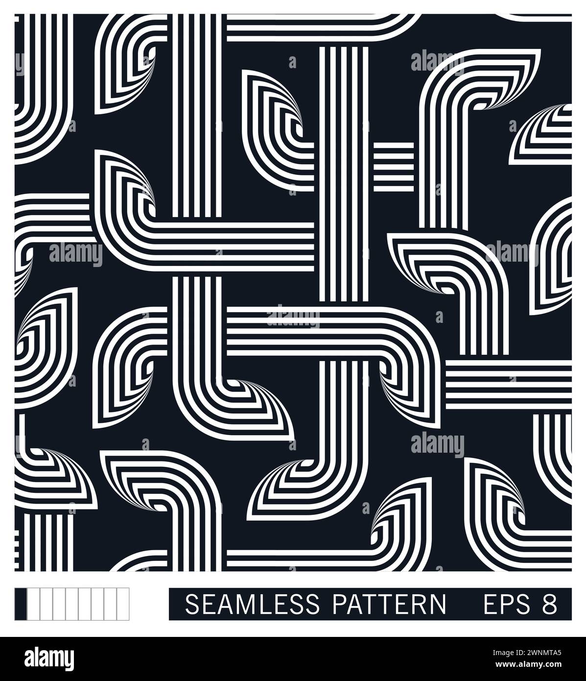 Seamless pattern with geometric linear figures. Layered tangled ...