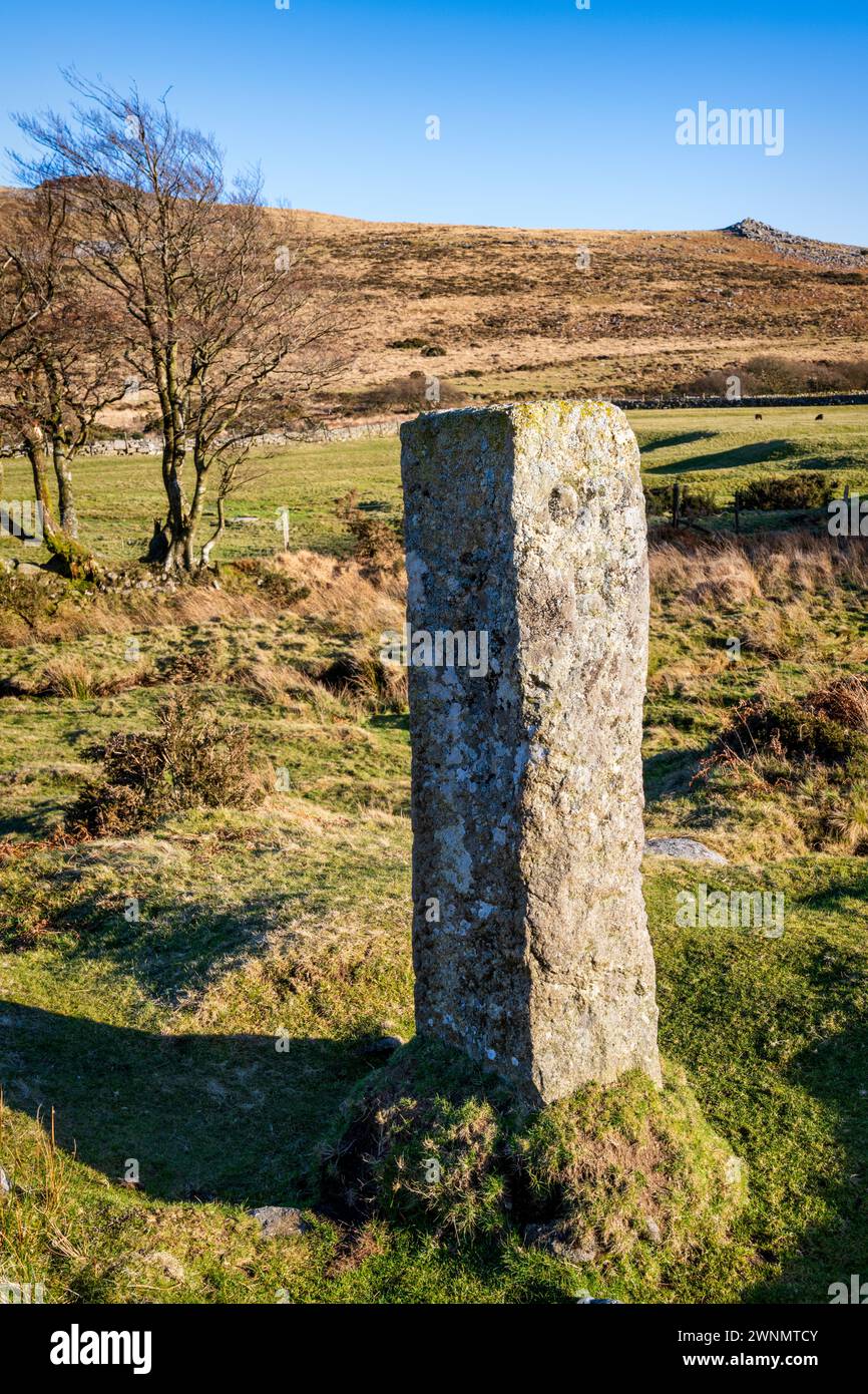 Okehampton parsih boundary stone near Cullever Steps near the East ...