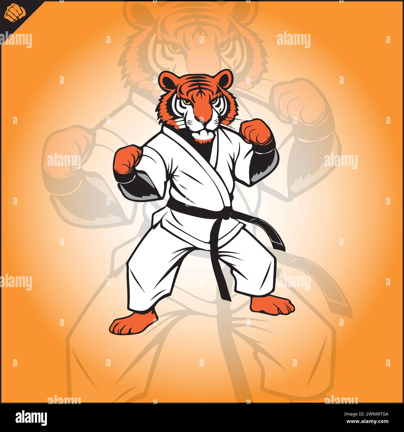 Tiger karate logo cartoon. Graphic logo. Vector EPS Stock Vector Image ...