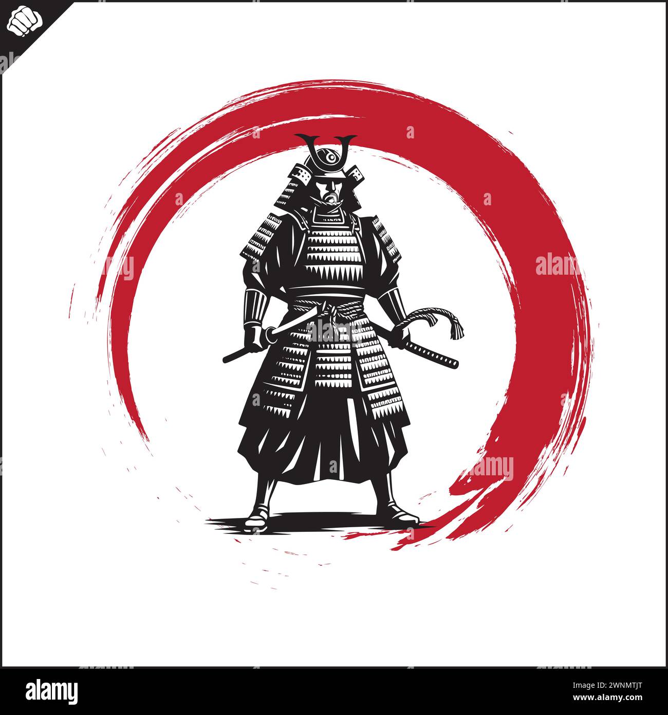 Samurai. Japan warrior whith katana sward. Graphic logo. Vector EPS ...