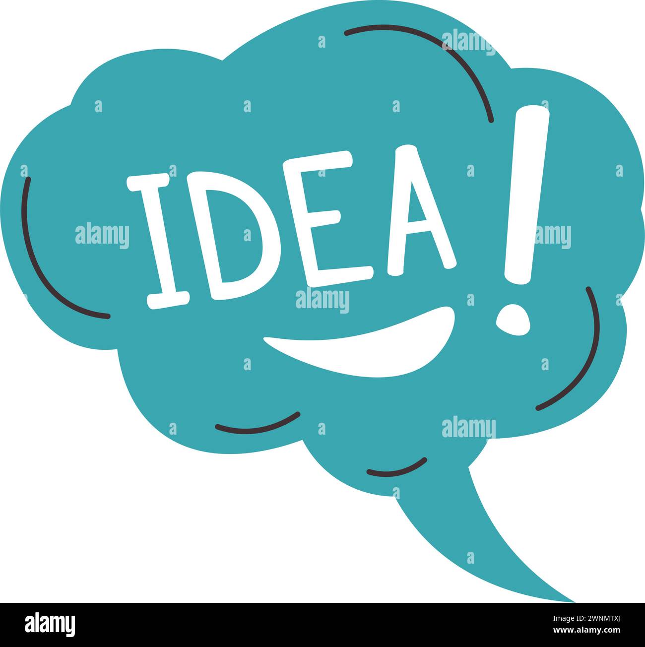 Idea or thought, isolated banner or sticker box Stock Vector Image ...