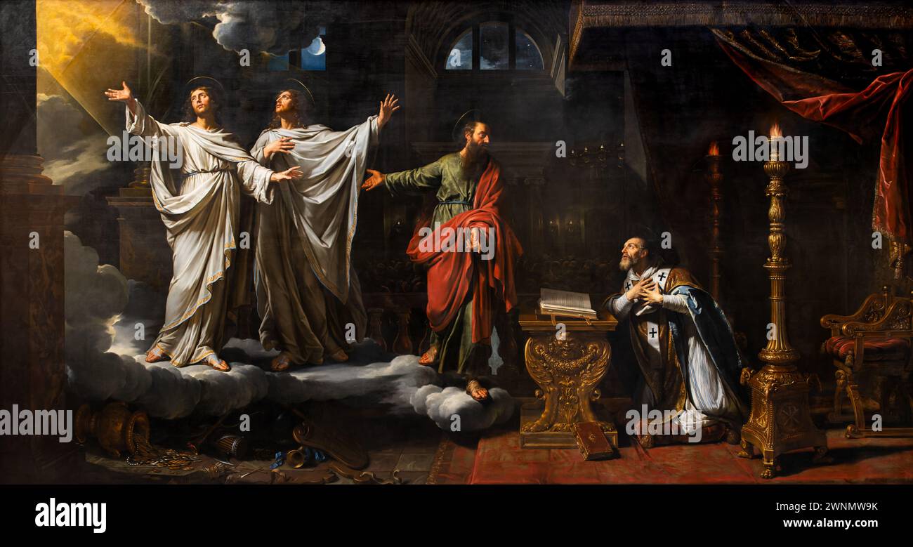 Saints Gervasius and Protasius Appearing to St. Ambrose - Philippe de ...