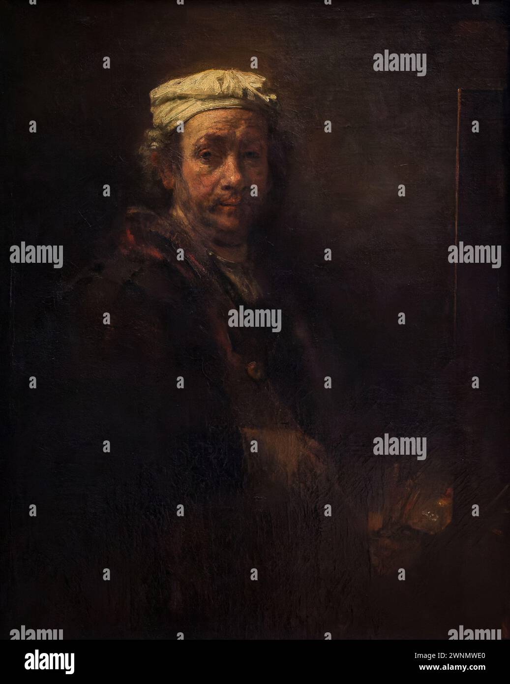 Autoportrait au chevalet et à l'appuie-main de peintre, 1660 ...