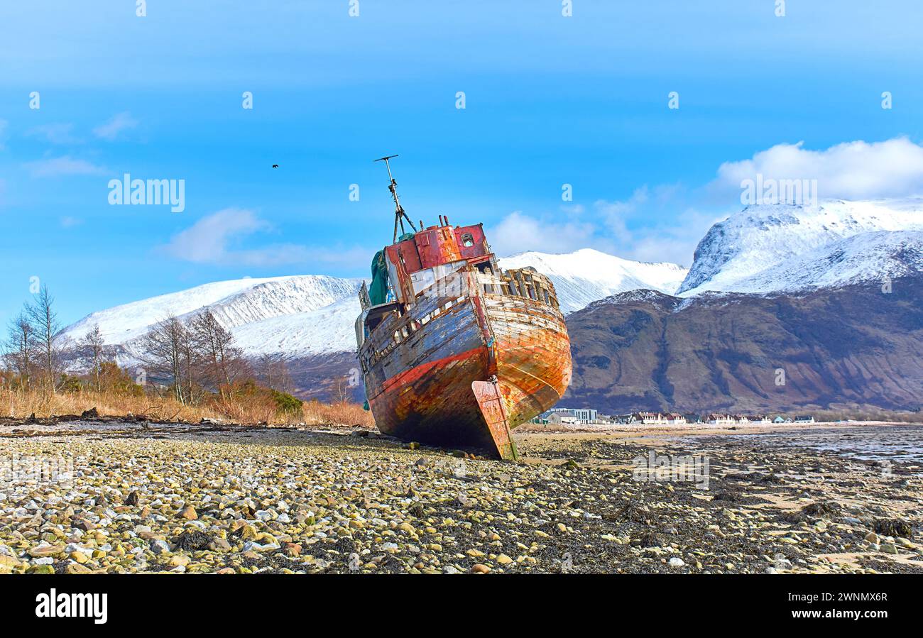 Corpach Fort William Scotland Old Boat of Caol the shipwreck on the ...