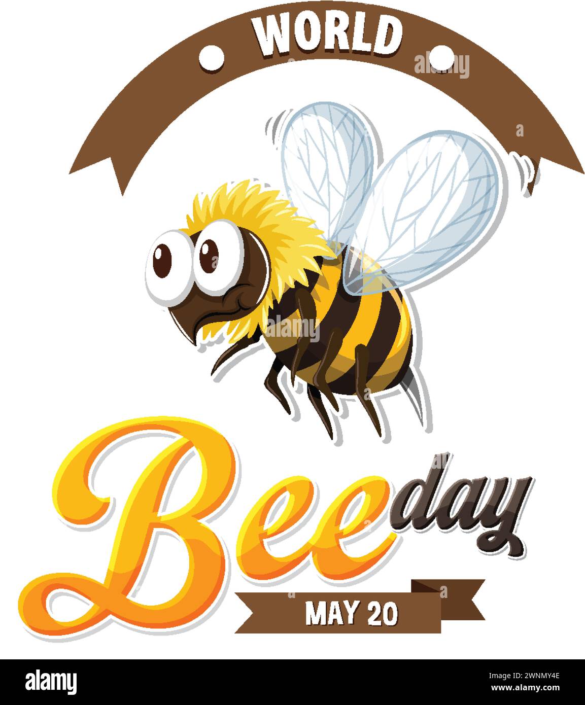 Cartoon bee with World Bee Day banner Stock Vector Image & Art - Alamy